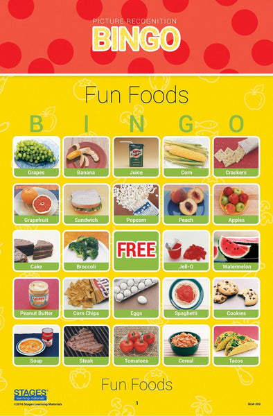 Fun Foods Bingo Game – Stages Learning Materials
