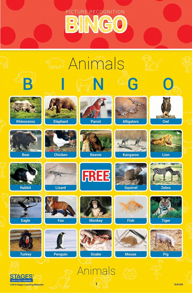Animal Picture Bingo – Stages Learning Materials