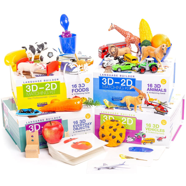 Language Builder 3D-2D Matching kits - Set of 4 – Stages Learning Materials